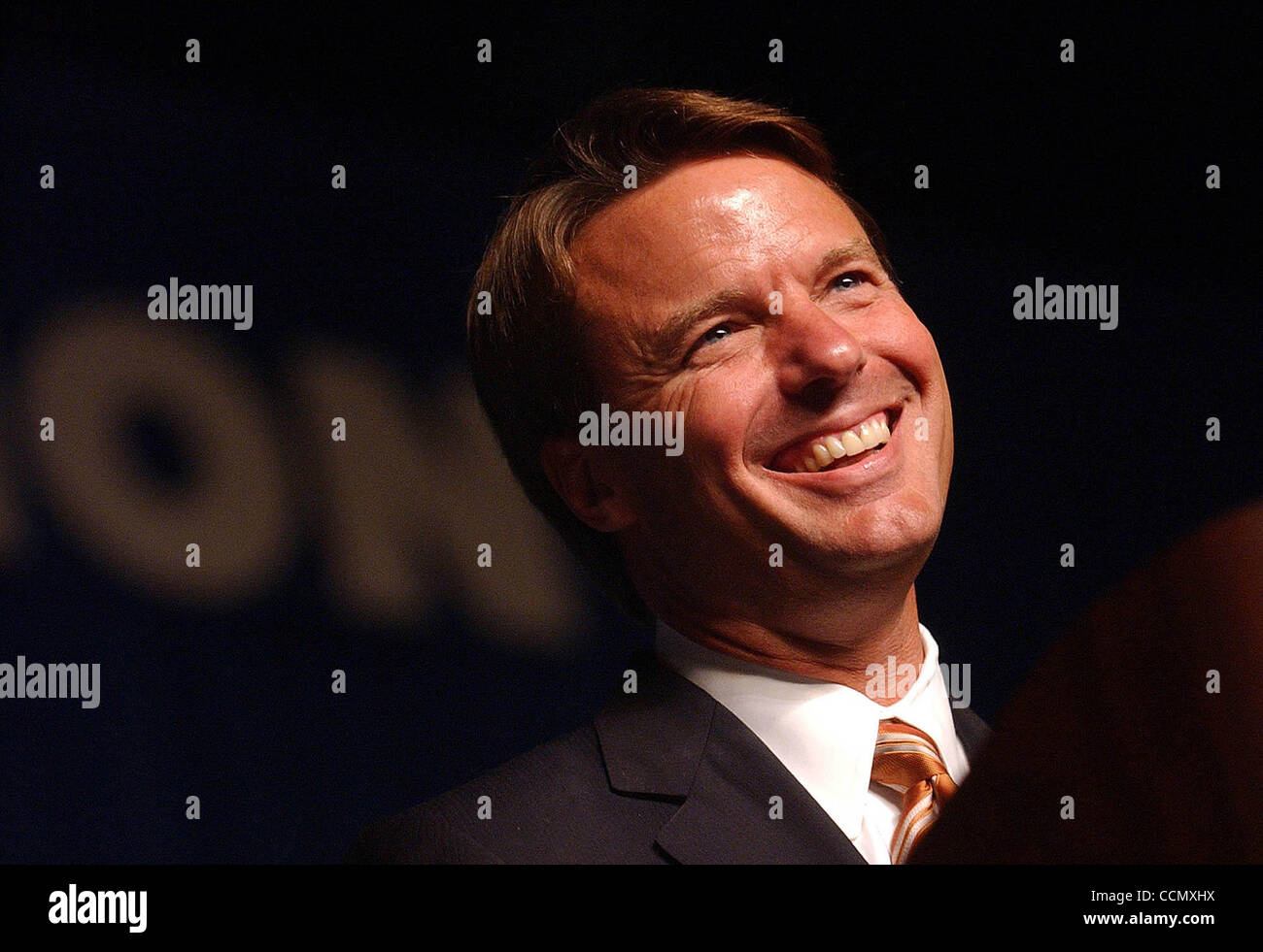 Jun 19, 2004; Houston, TX, USA; Senator JOHN EDWARDS during his address ...