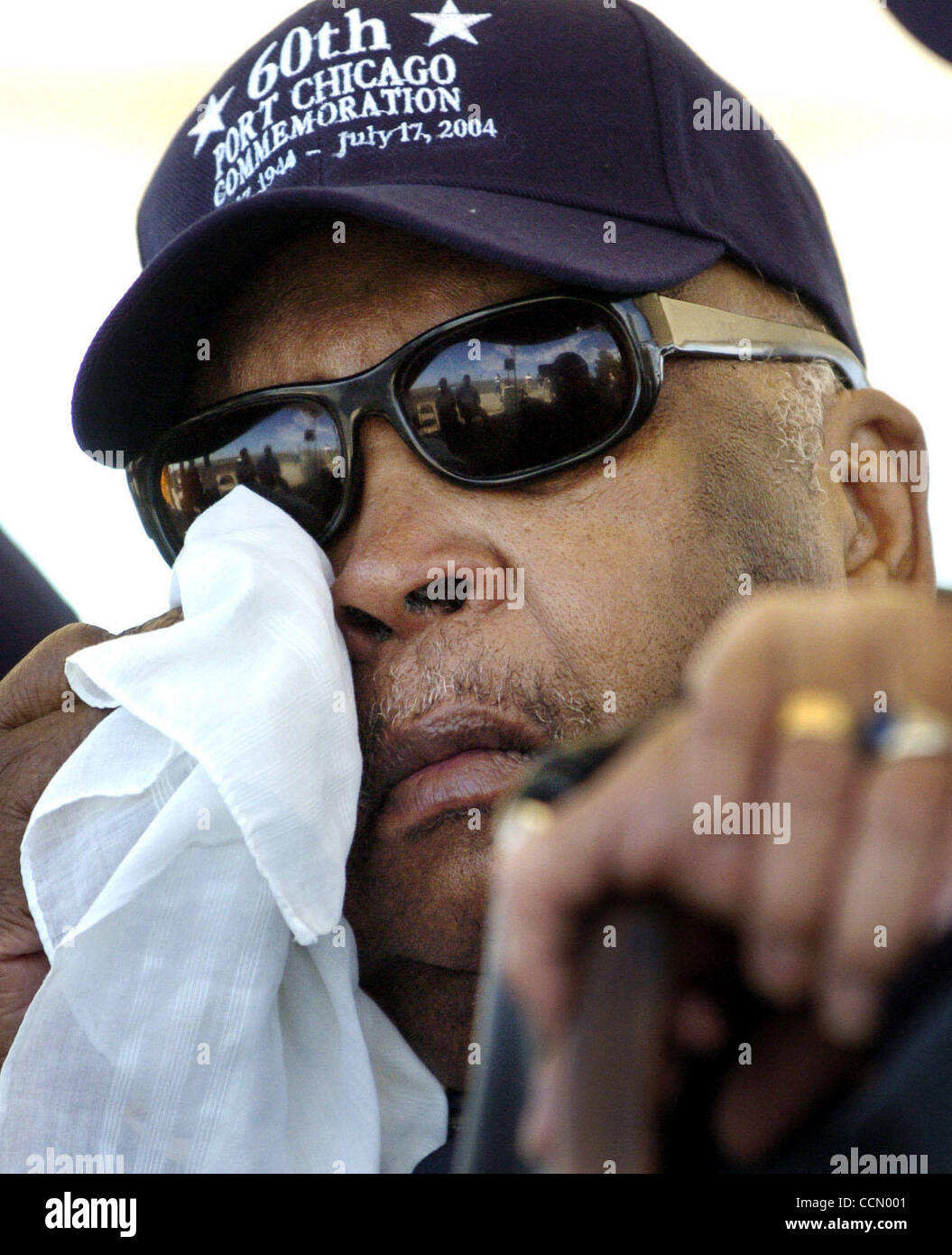 Port Chicago survivor Robert Routh wipes away tears during the 60th ...