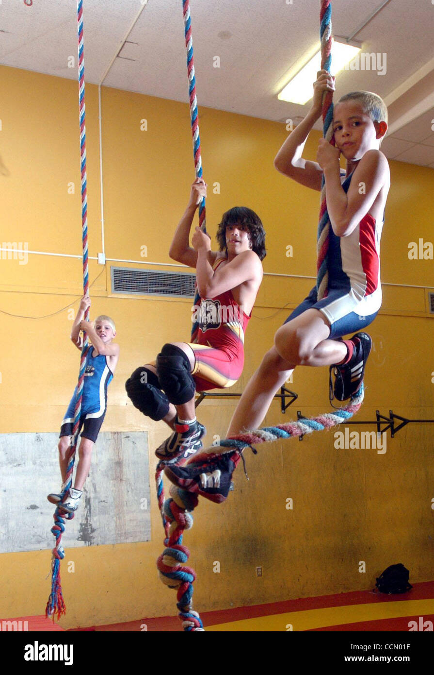 Delta Wrestling Club members, from right, Paul Gomez (cq), 12 years-old ...