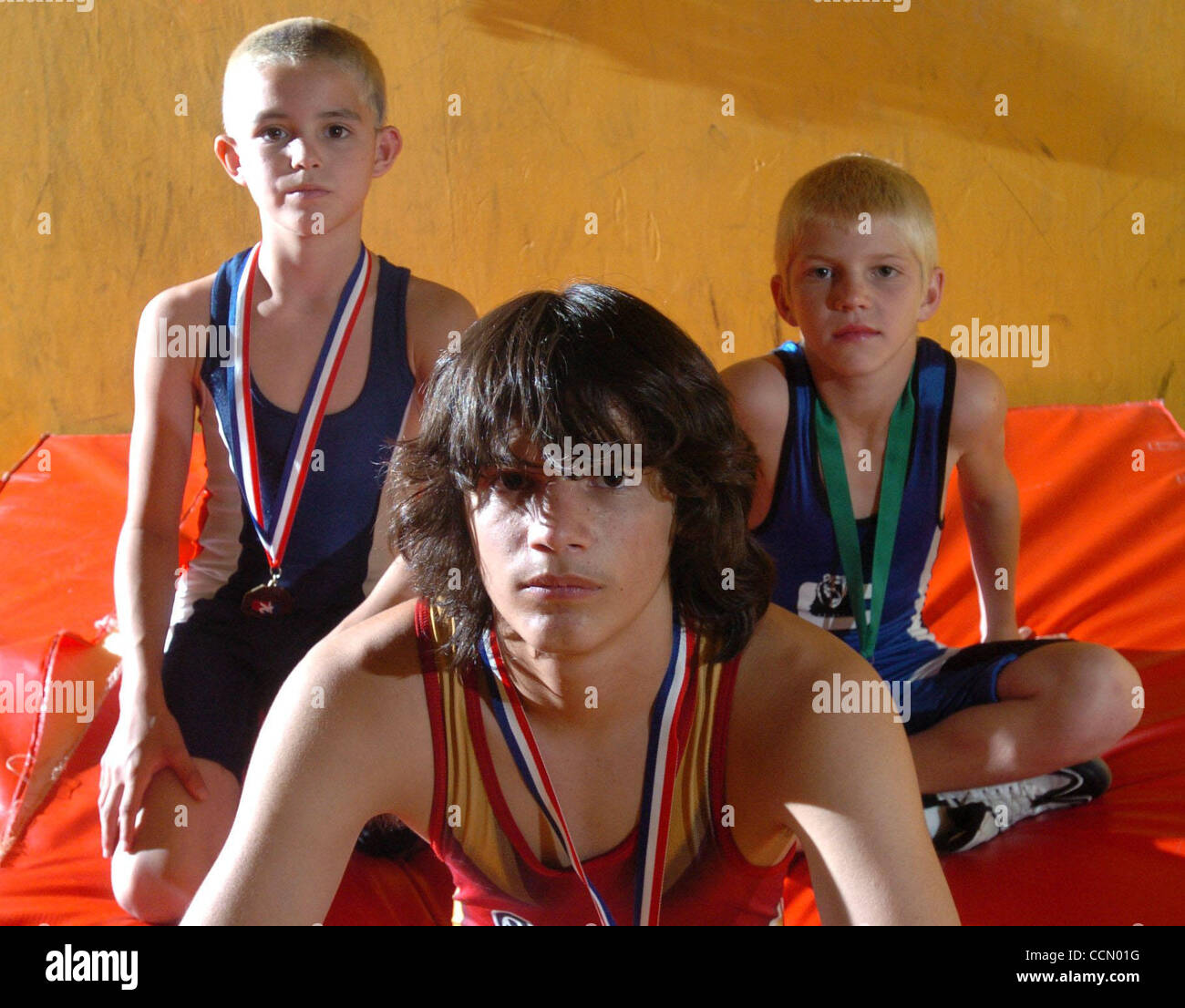 Delta Wrestling Club members, from left, Paul Gomez (cq), 12 years-old ...