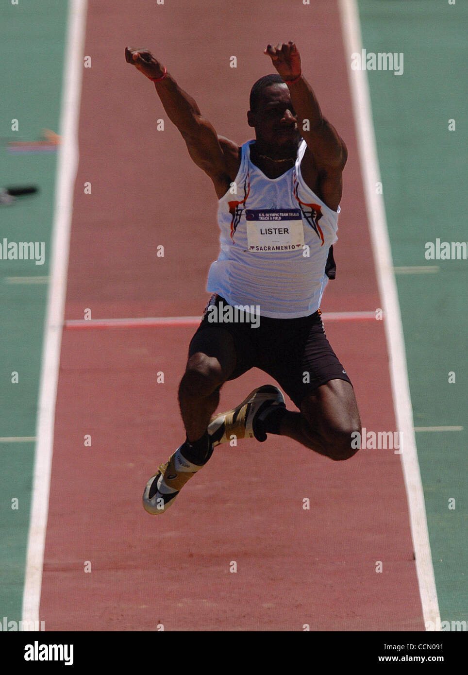 Melvin Lister prepares to land during the Men's Triple Jump during the ...