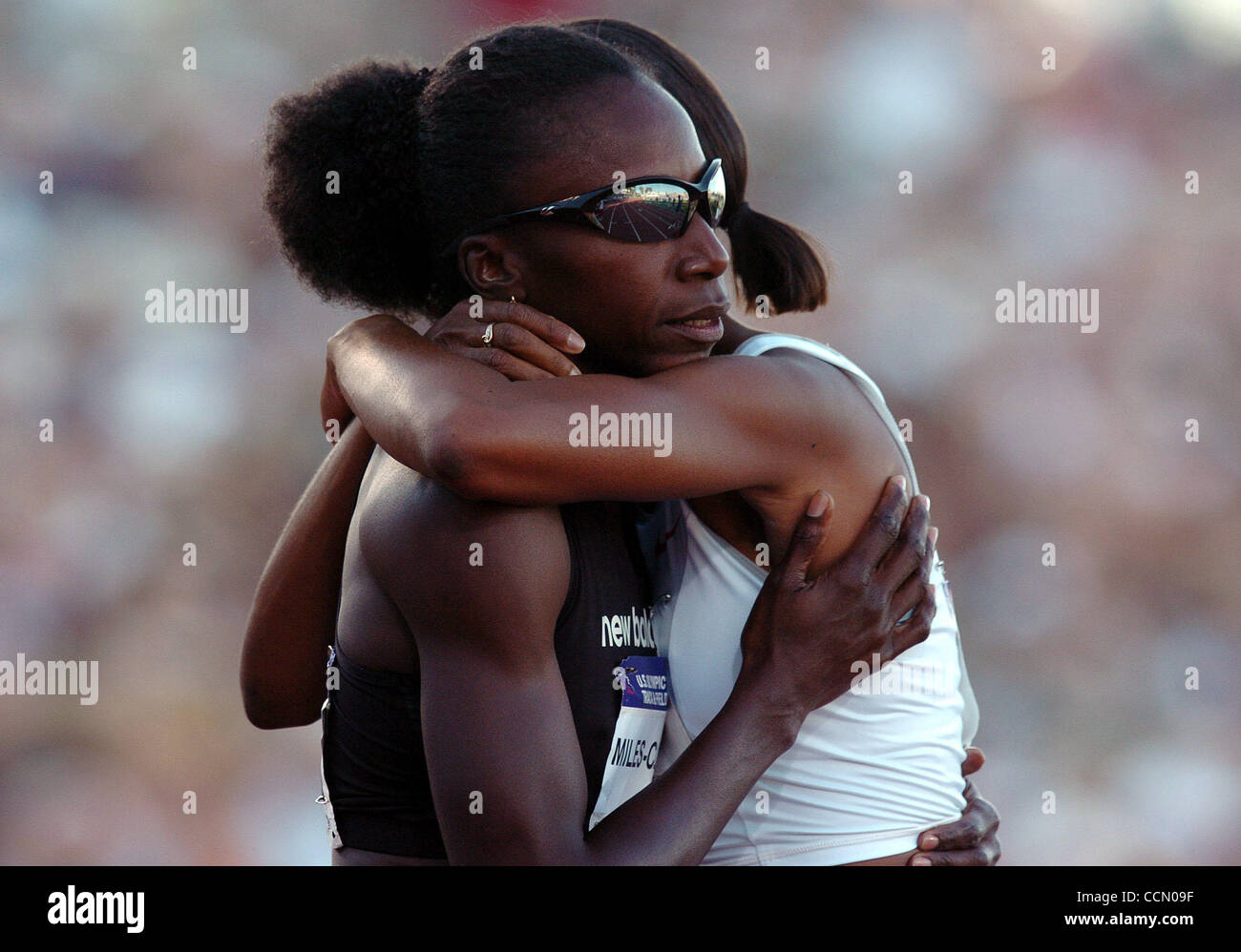 (Left) Jearl Miles-Clark receives a hug from Hazel Clark after Miles ...