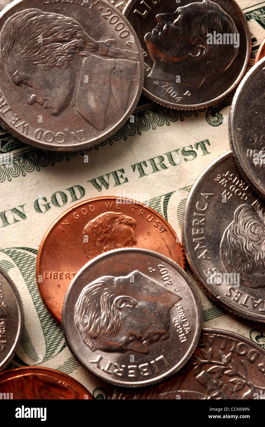 Jul 19, 2004; Atlanta, GA, USA; Photos of US currency with the words ...