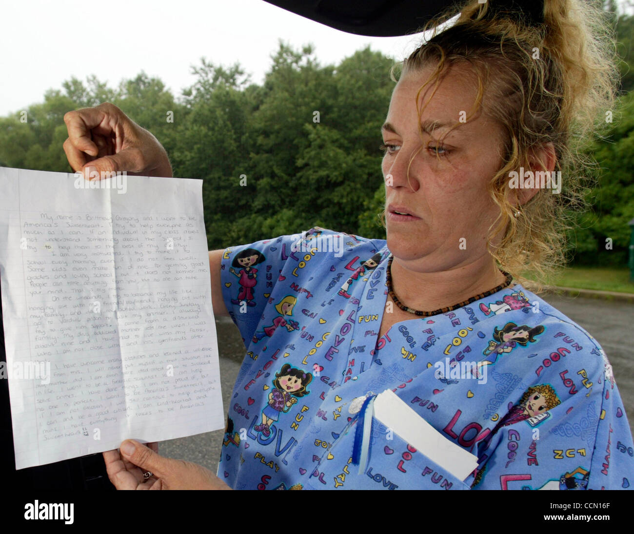 Jul 23, 2004; Brick, NJ, USA; Brittney Gregory's mother Debra Gregory ...