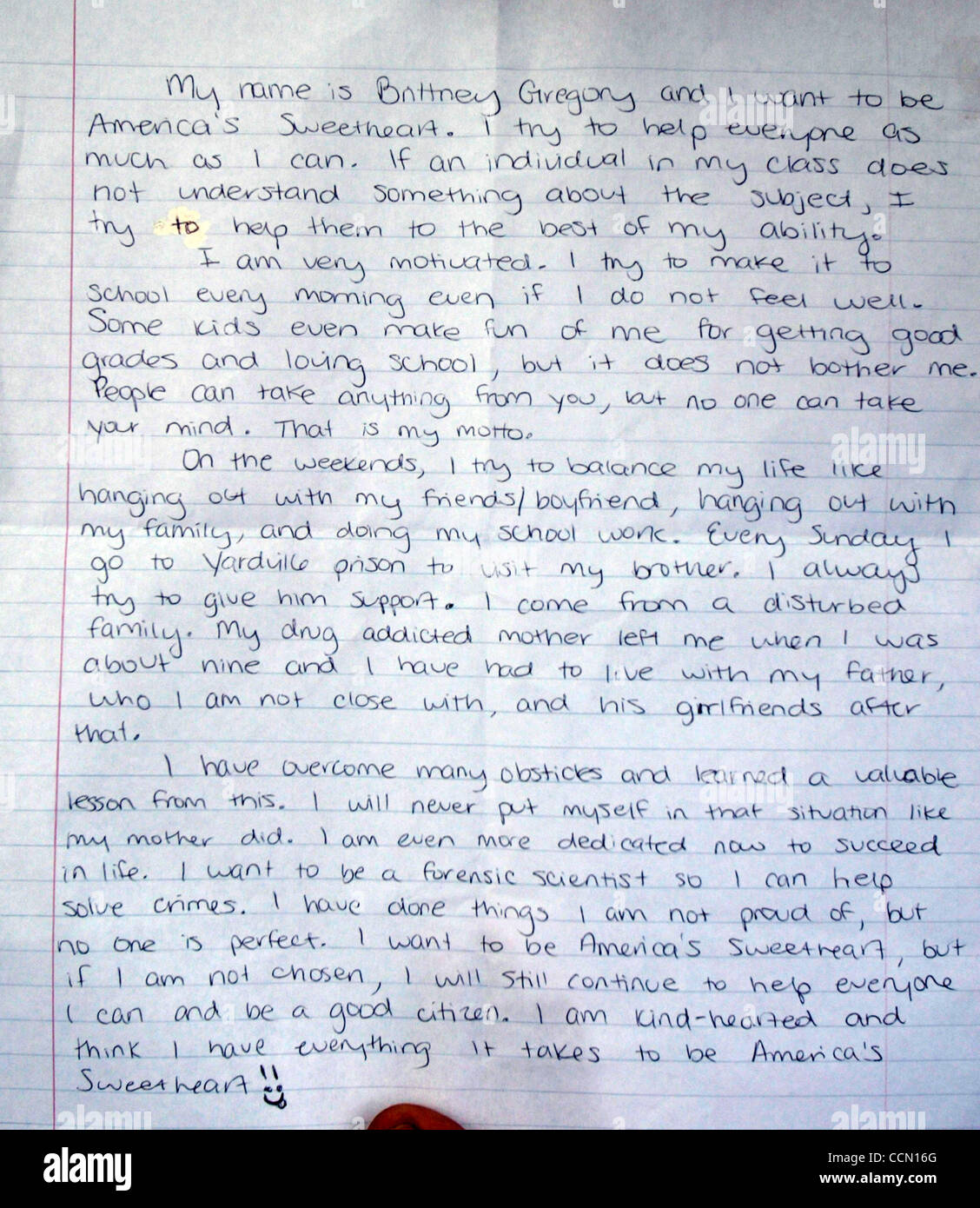 Jul 23, 2004; Brick, NJ, USA; Brittney Gregory's mother Debra Gregory ...