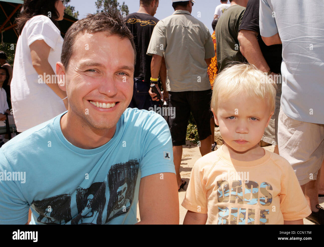 Jul 24, 2004; Los Angeles, CA, USA;MARK HOPPUS and son at the ...