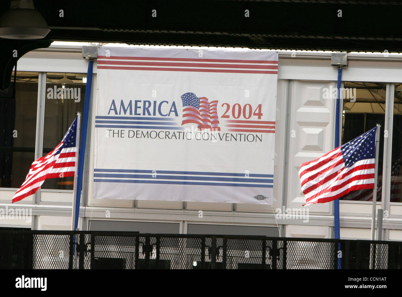 Jul 25, 2004; Boston, MA, USA; A view of the sign for the Democratic ...