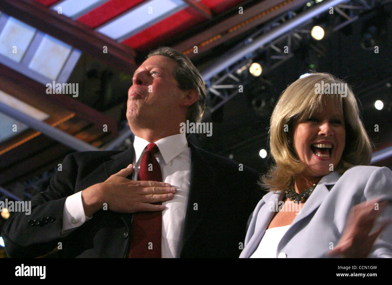 Jul 26, 2004; Boston, MA, USA; Former Vice President AL GORE & his wife ...