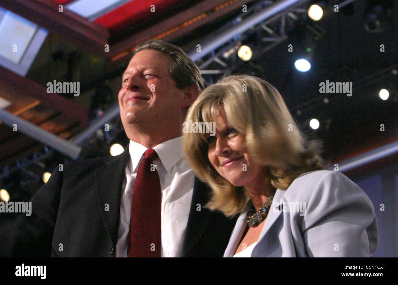 Jul 26, 2004; Boston, MA, USA; Former Vice President AL GORE & his wife ...