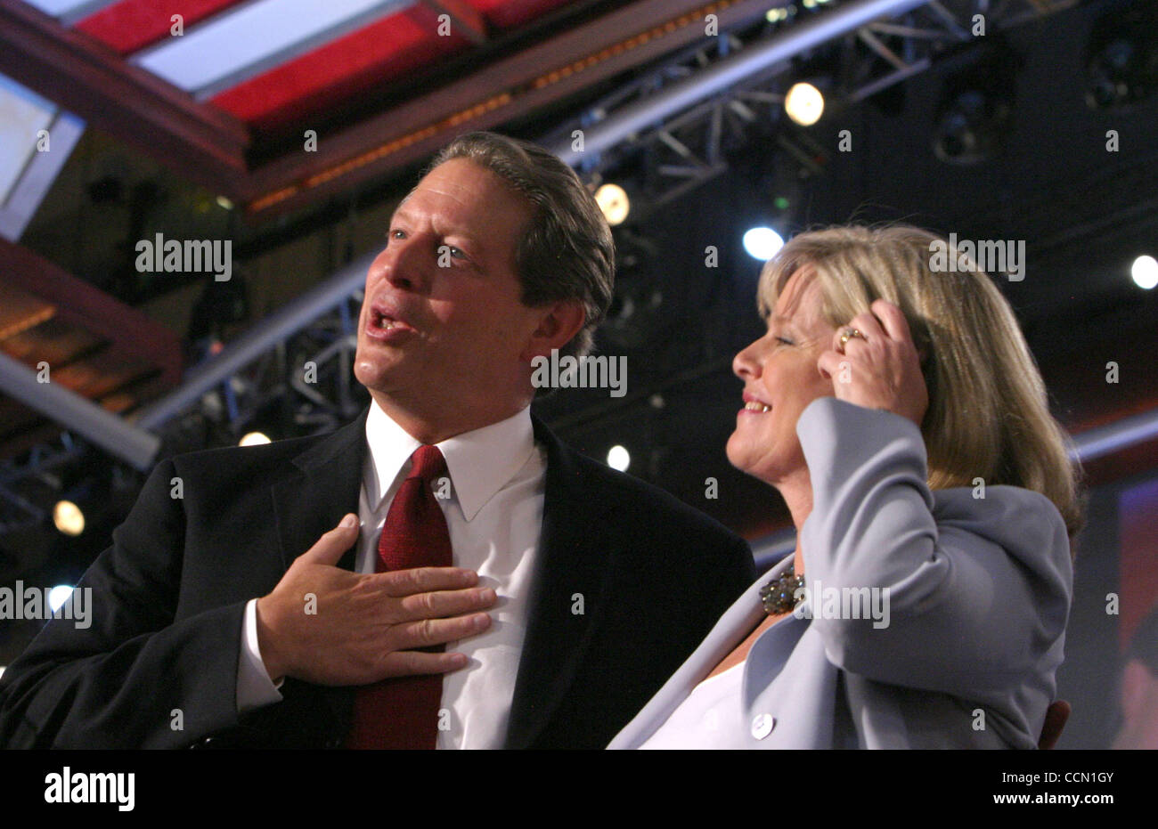 Jul 26, 2004; Boston, MA, USA; Former Vice President AL GORE & his wife ...