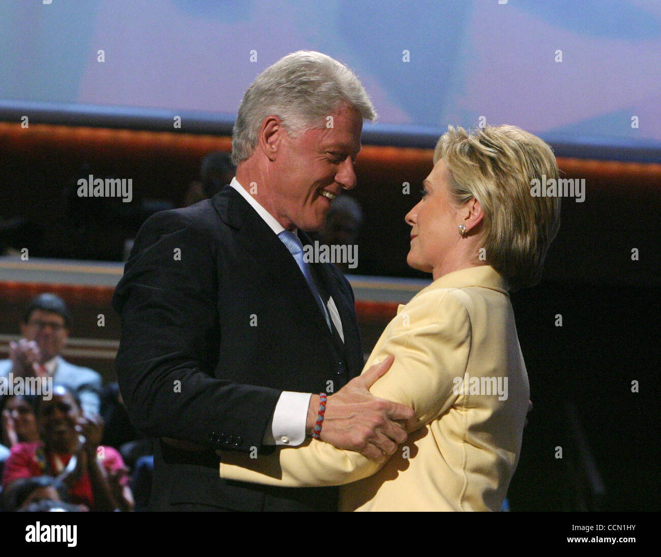 Jul 26, 2004; Boston, MA, USA; Former President BILL CLINTON & his wife ...