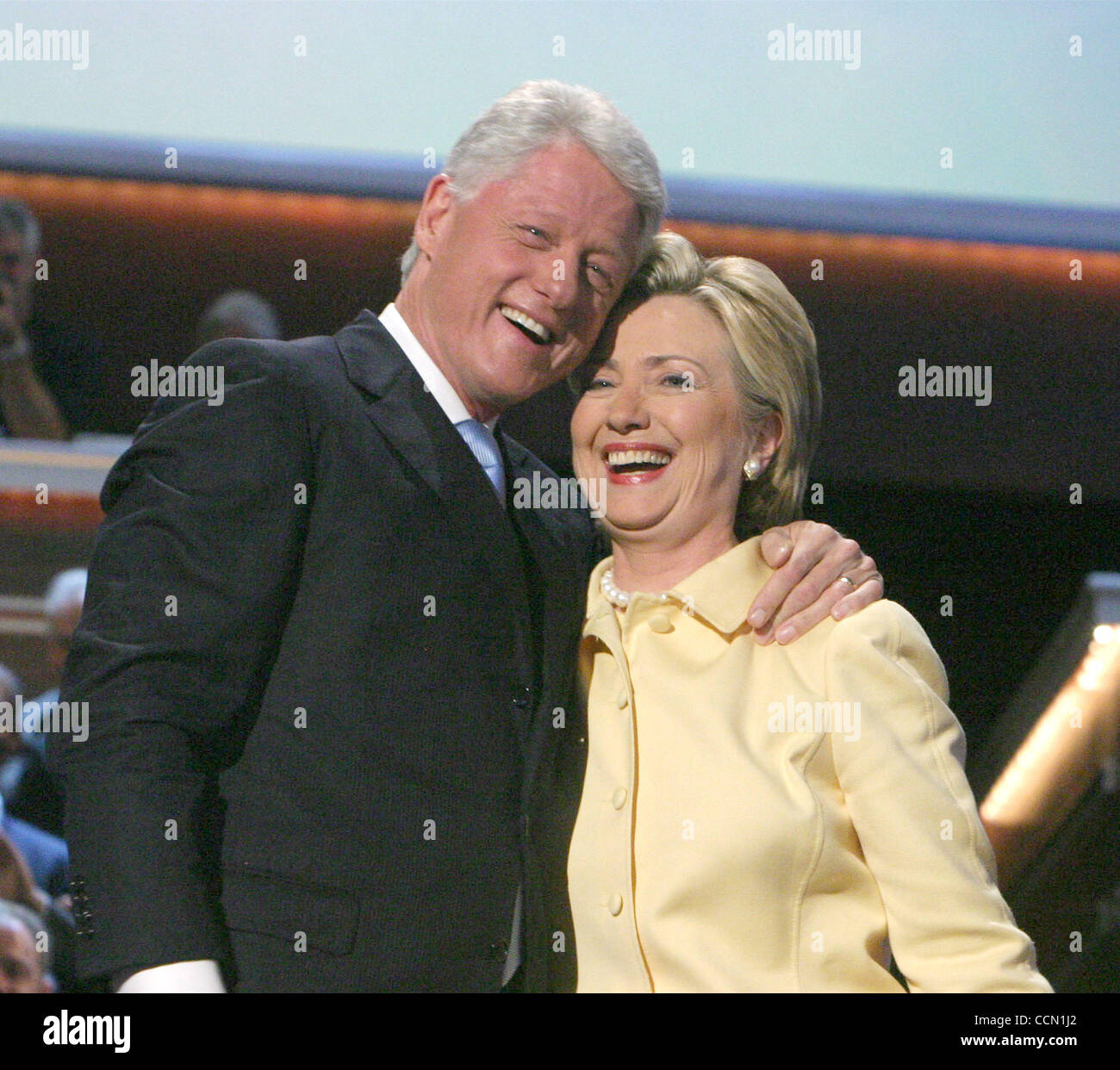 Jul 26, 2004; Boston, MA, USA; Former President BILL CLINTON & his wife ...