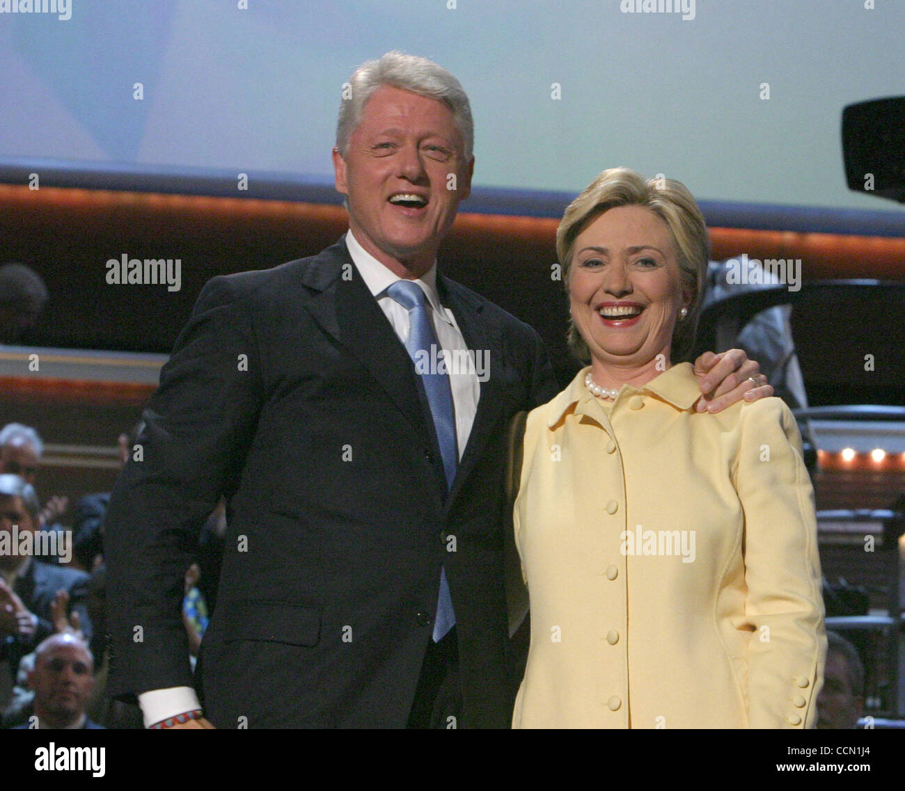 Jul 26, 2004; Boston, MA, USA; Former President BILL CLINTON & his wife ...