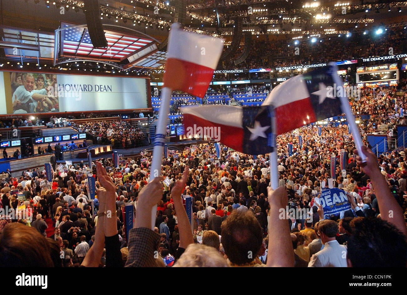 METRO-Texas delegates cheer for Howard Dean as he speaks during the ...