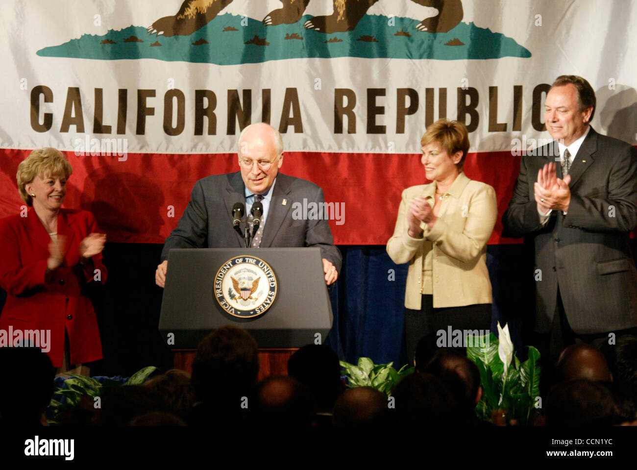 Jul 27, 2004; Riverside, CA, USA; Vice President DICK CHENEY comes to ...