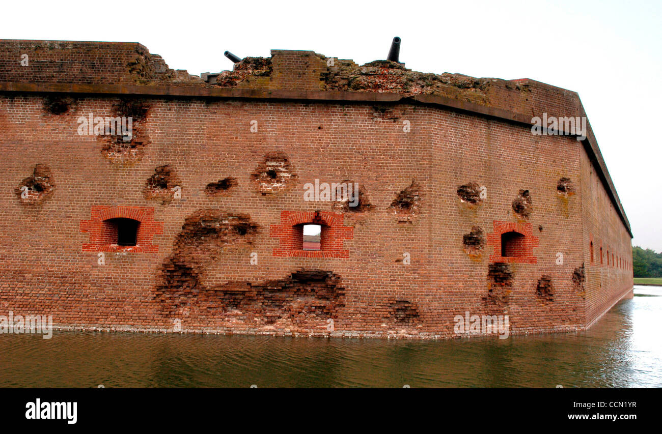 Jul 27, 2004; Savannah, GA, USA; Outer walls show battle scars from the ...