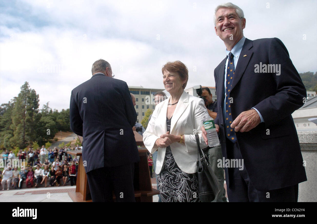 (at right) New UC Berkeley Chancellor Robert Bergeneau and his wife ...