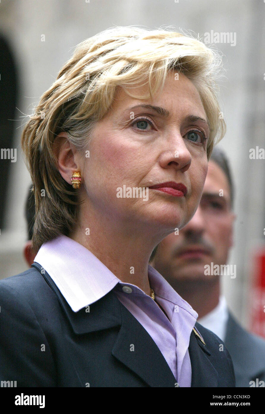 Aug 03, 2004; New York, NY, USA; New York Senator HILLARY CLINTON holds ...
