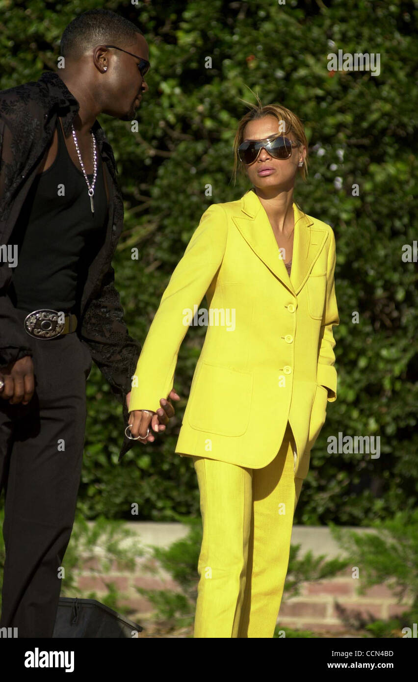 Ty James, daughter of the funk legend Rick James, waits outside the ...