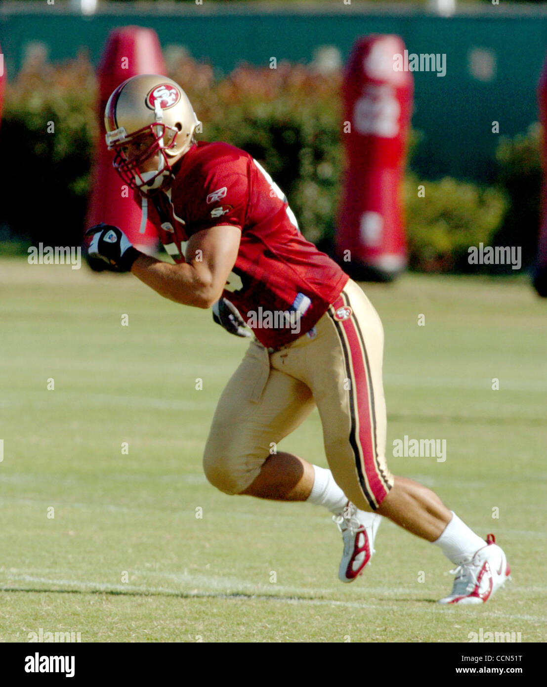 San Francisco Forty Niner linebacker Derek Smith during training camp ...
