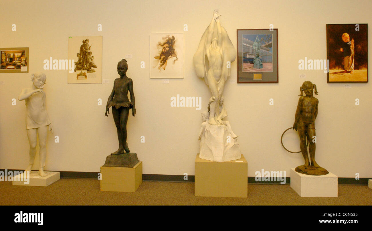 Paintings and sculptures by artist Joe Cleary decorate the halls ...