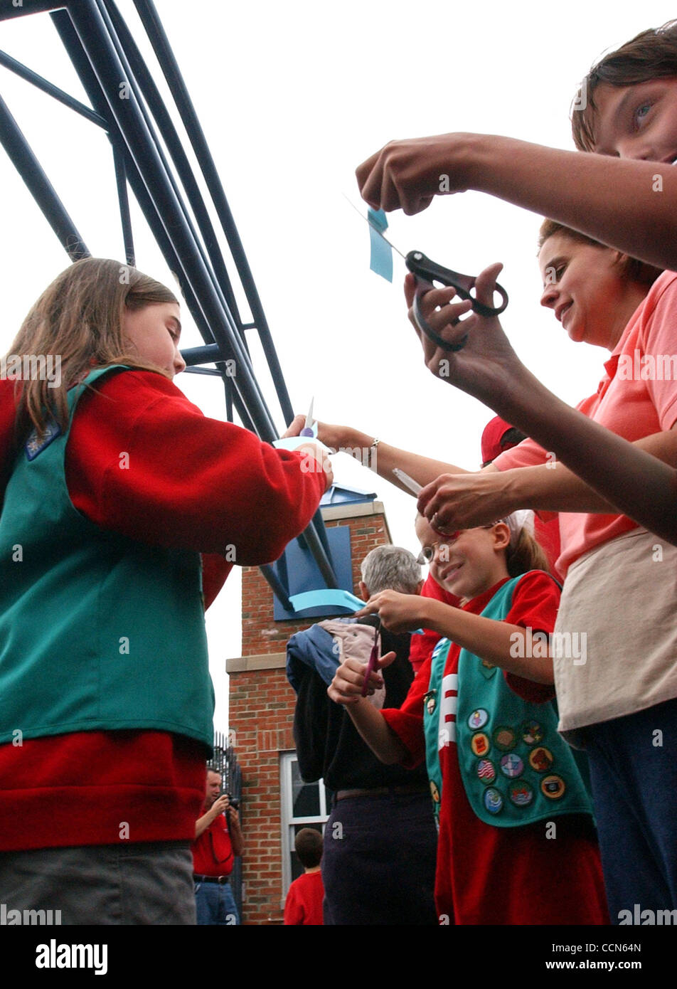 Aug 20, 2004 - Finneytown, Ohio, USA - Three Girl Scouts, with their ...