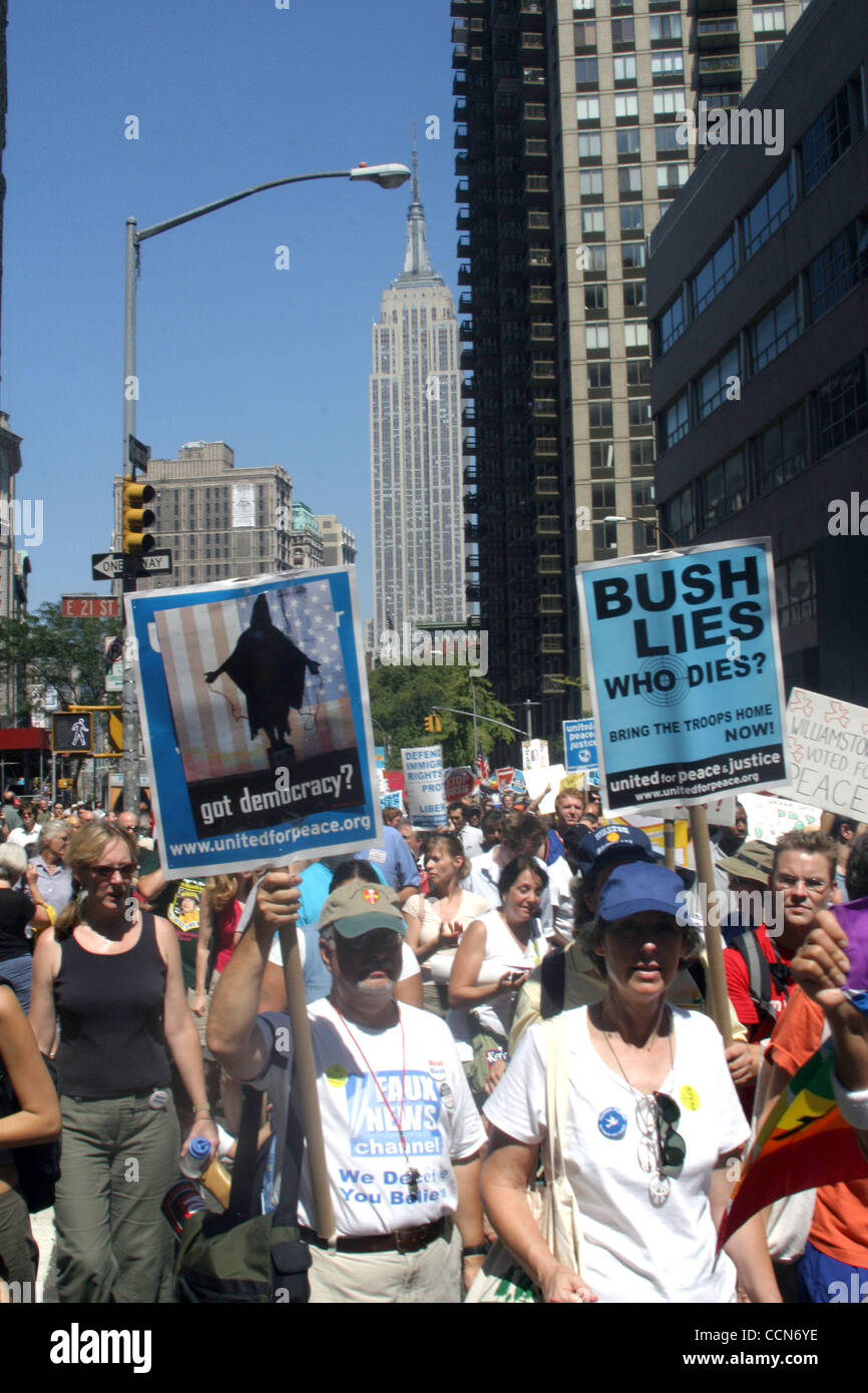 Hundreds of thousands in NYC today to protest the BUSH Agenda and the ...