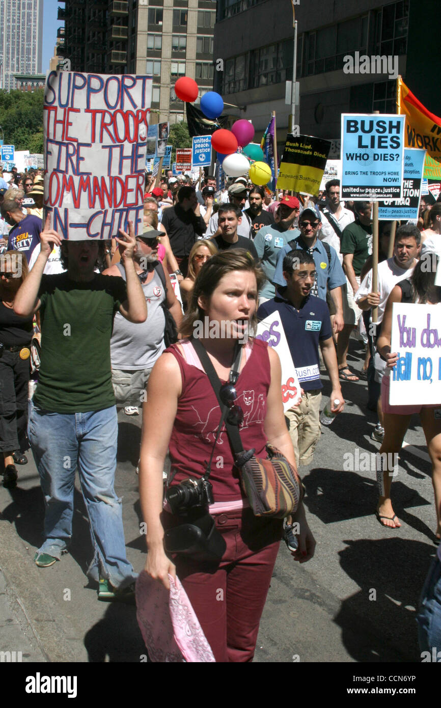 Hundreds of thousands in NYC today to protest the BUSH Agenda and the ...