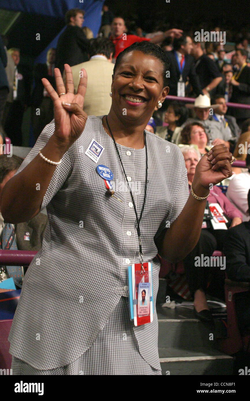 Sept 01, 2004; New York, NY, USA; A delegate at day three of the 2004 ...