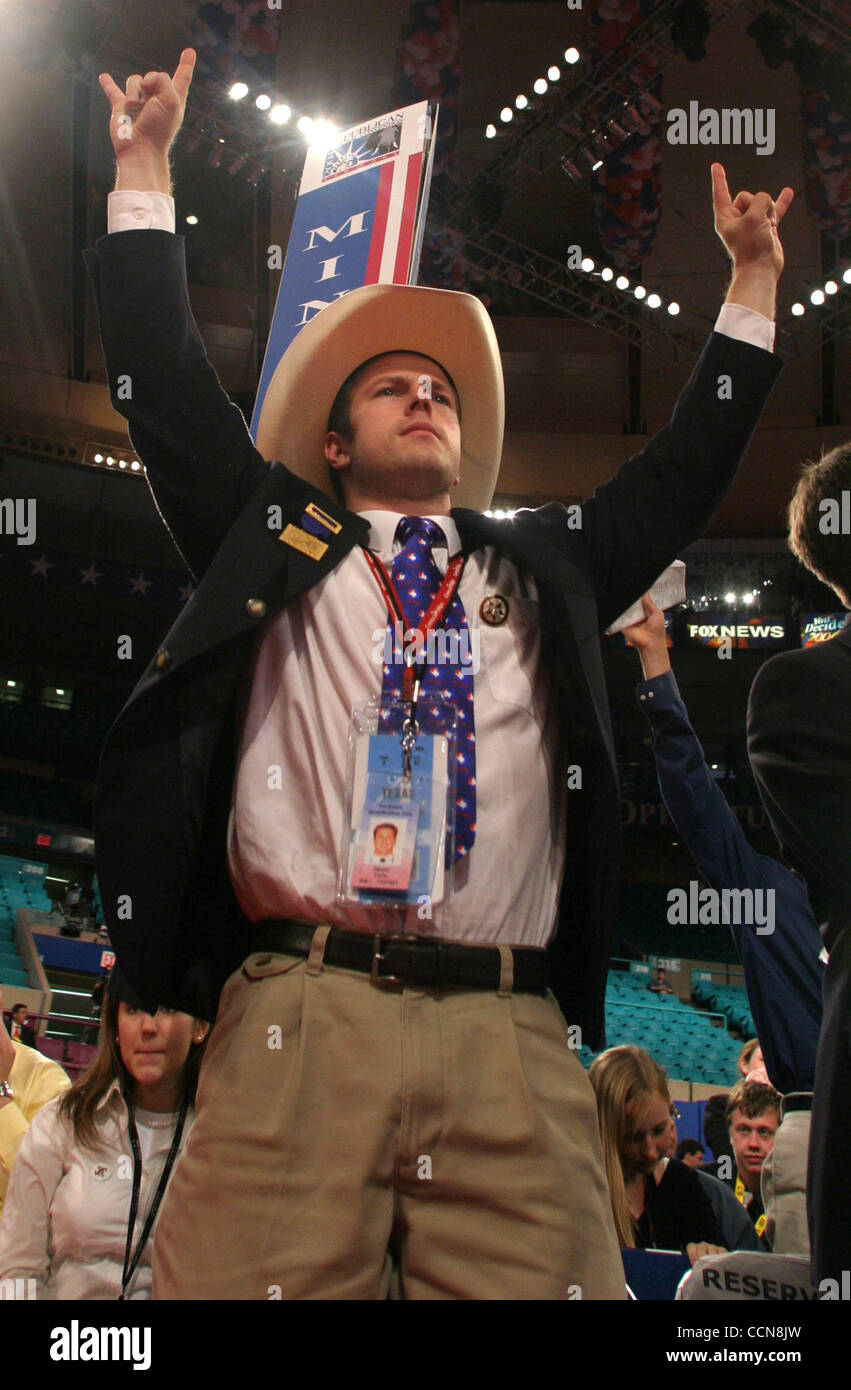 Sep 01, 2004; New York, NY, USA; A young Republican at the Youth ...