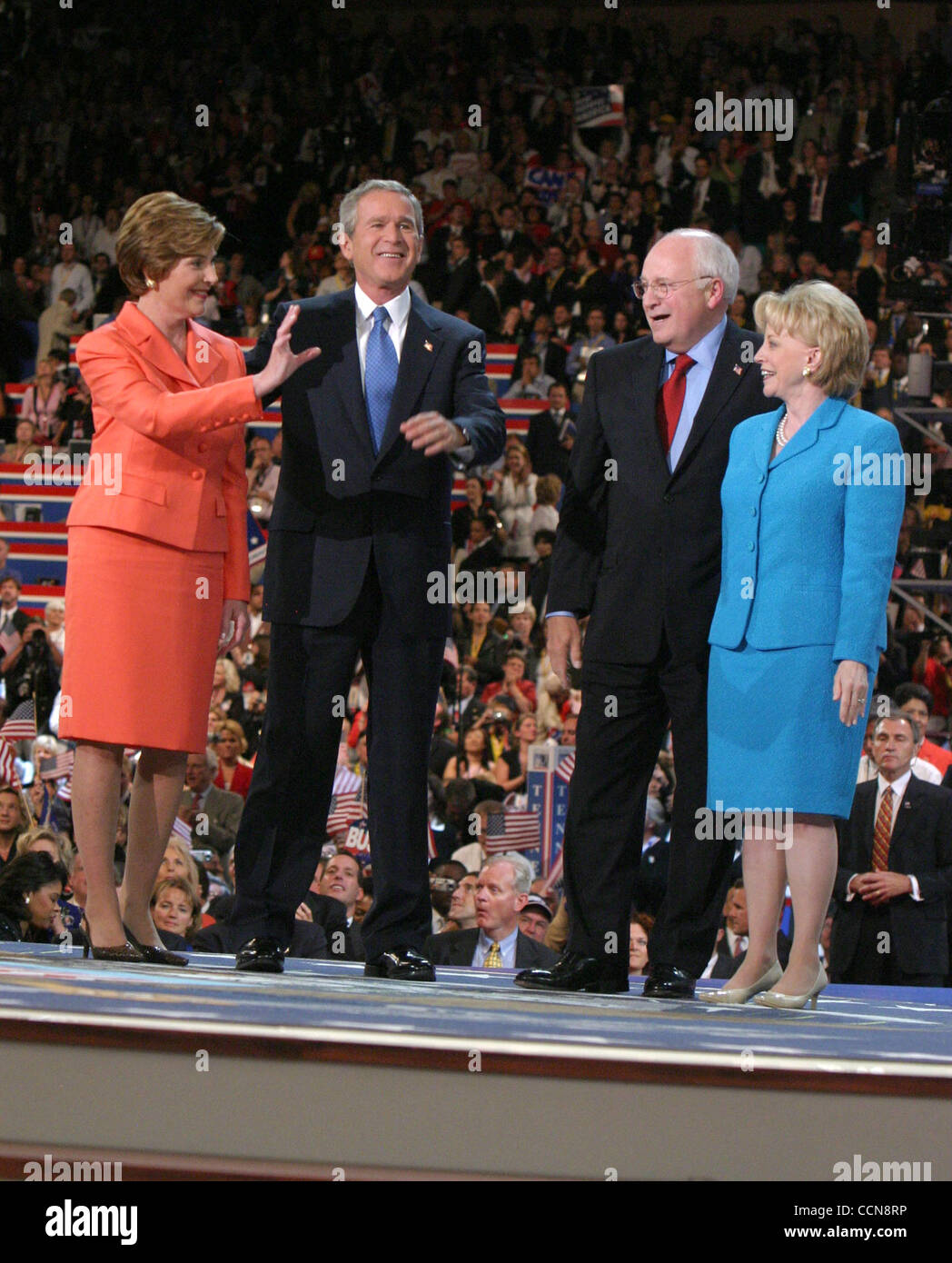 Sept 02, 2004; New York, NY, USA; First Lady LAURA BUSH, President ...