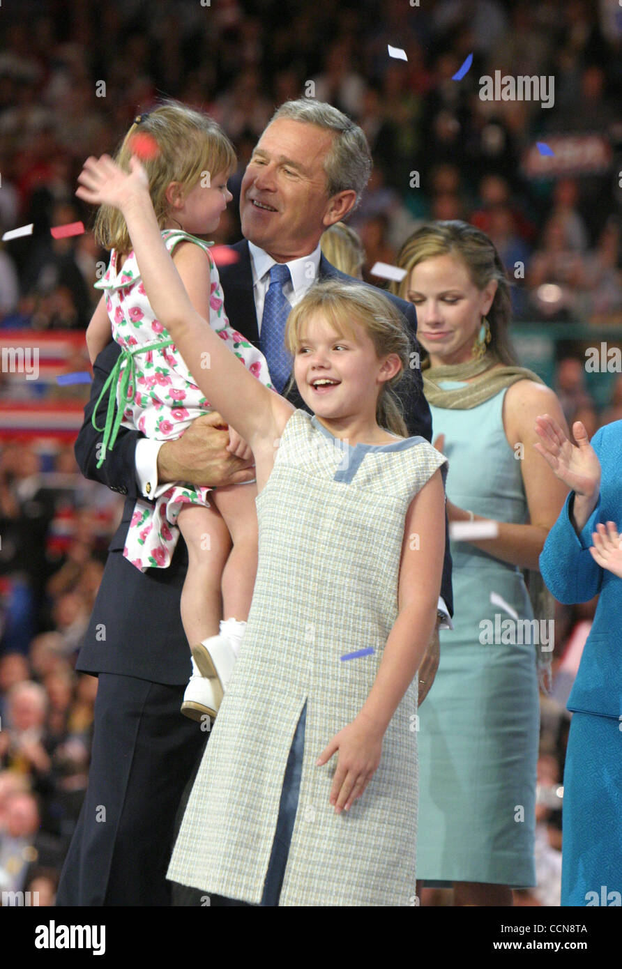 Sept 02, 2004; New York, NY, USA; President GEORGE W. BUSH, daughter ...
