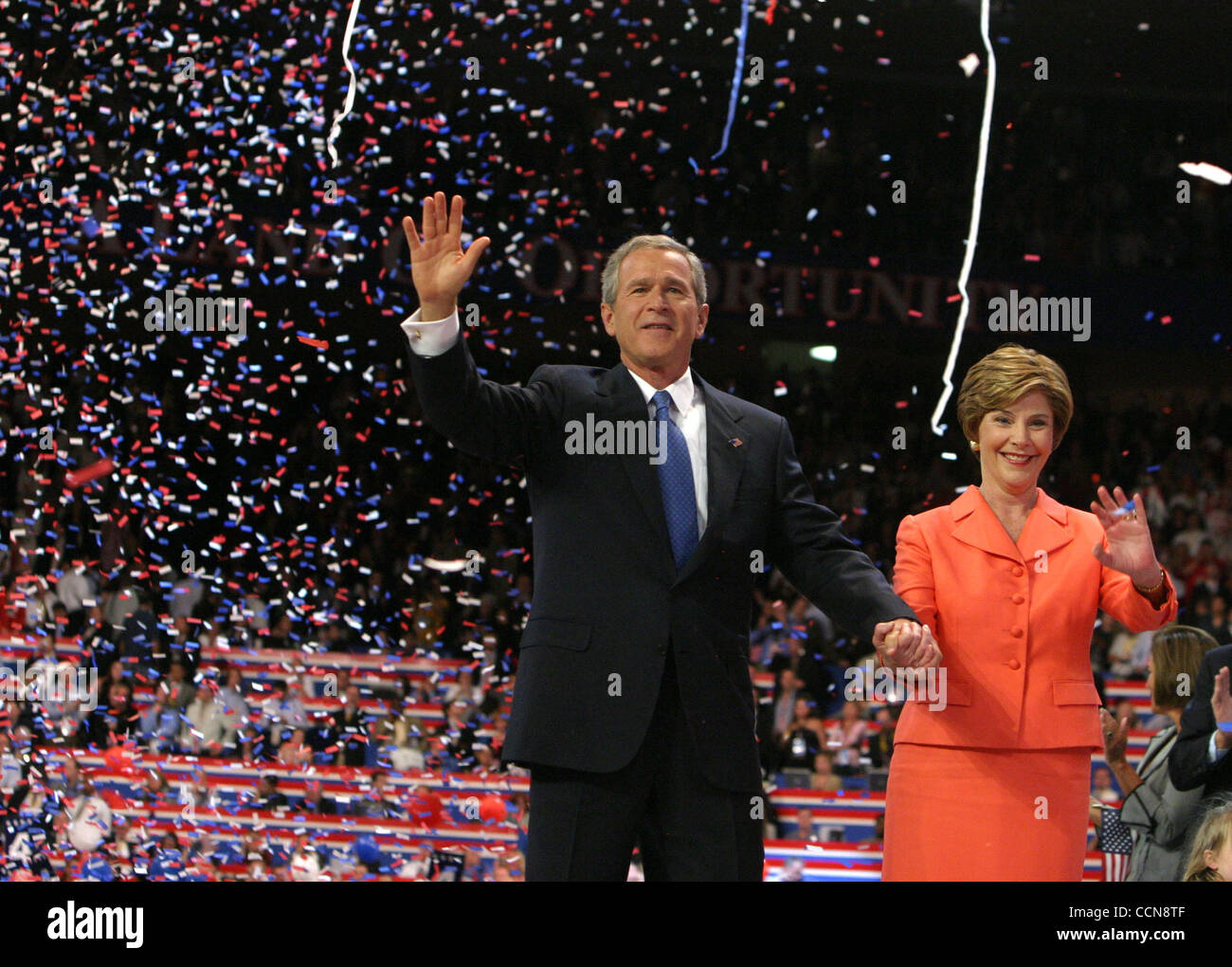 Sept 02, 2004; New York, NY, USA; President GEORGE W. BUSH & First Lady ...