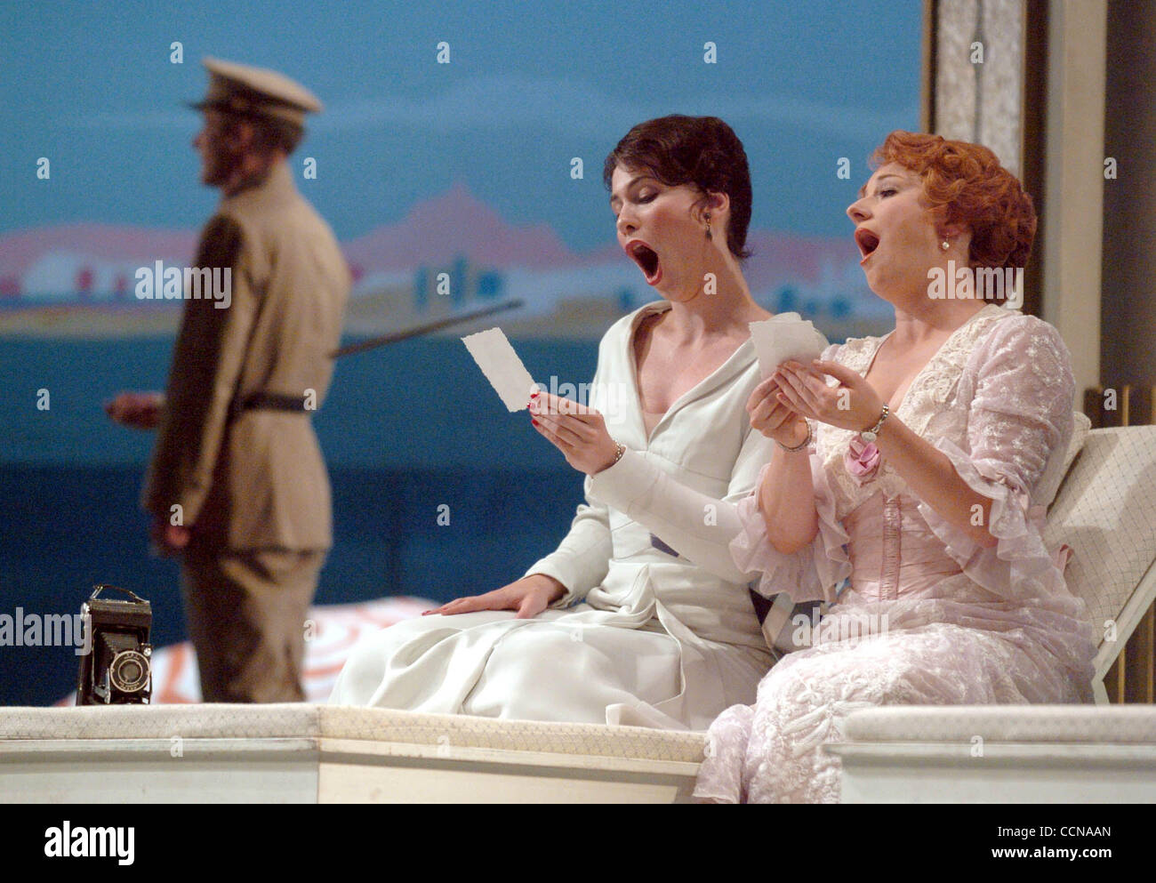 Fiordiligi, left and Dorabella in the performance of Cosi fan tutte at ...