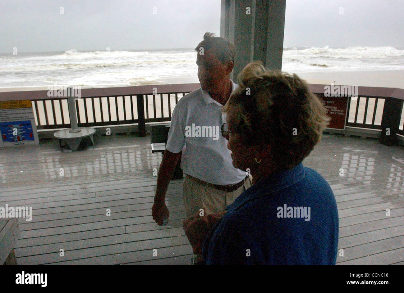 STATE - Barbara and Ken Meeks venture onto a gazebo on the edge of the ...