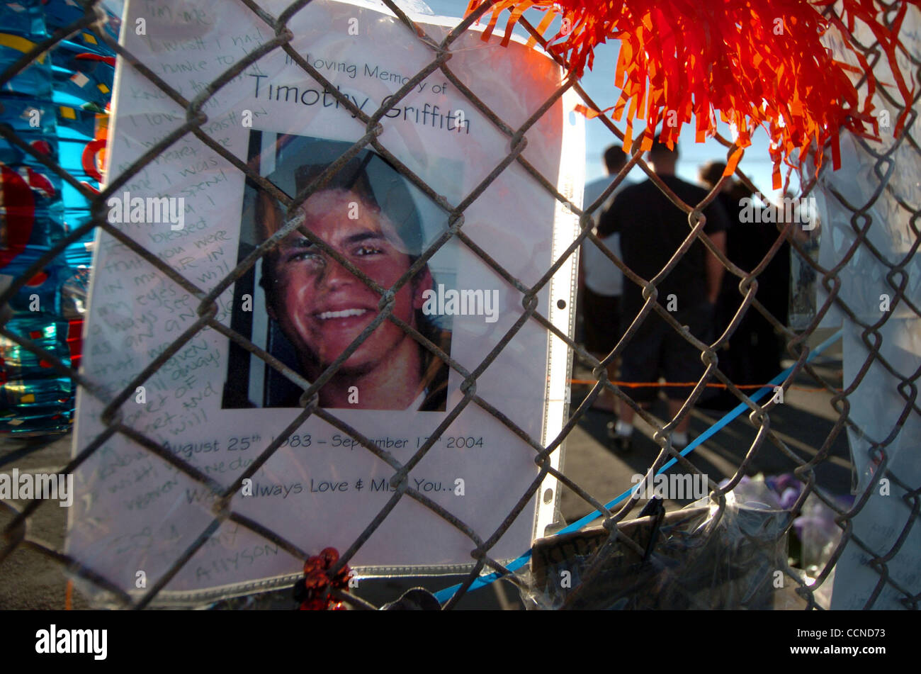 A memorial for Timothy Griffith grows along Terry Francois Blvd ...