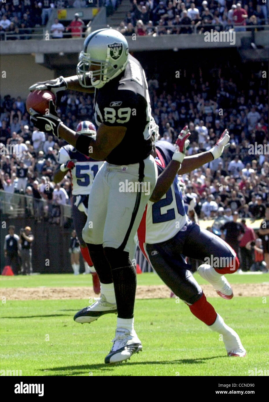 Oakland Raider Ronald Curry (cq)(#89) pulls down a pass in front of ...