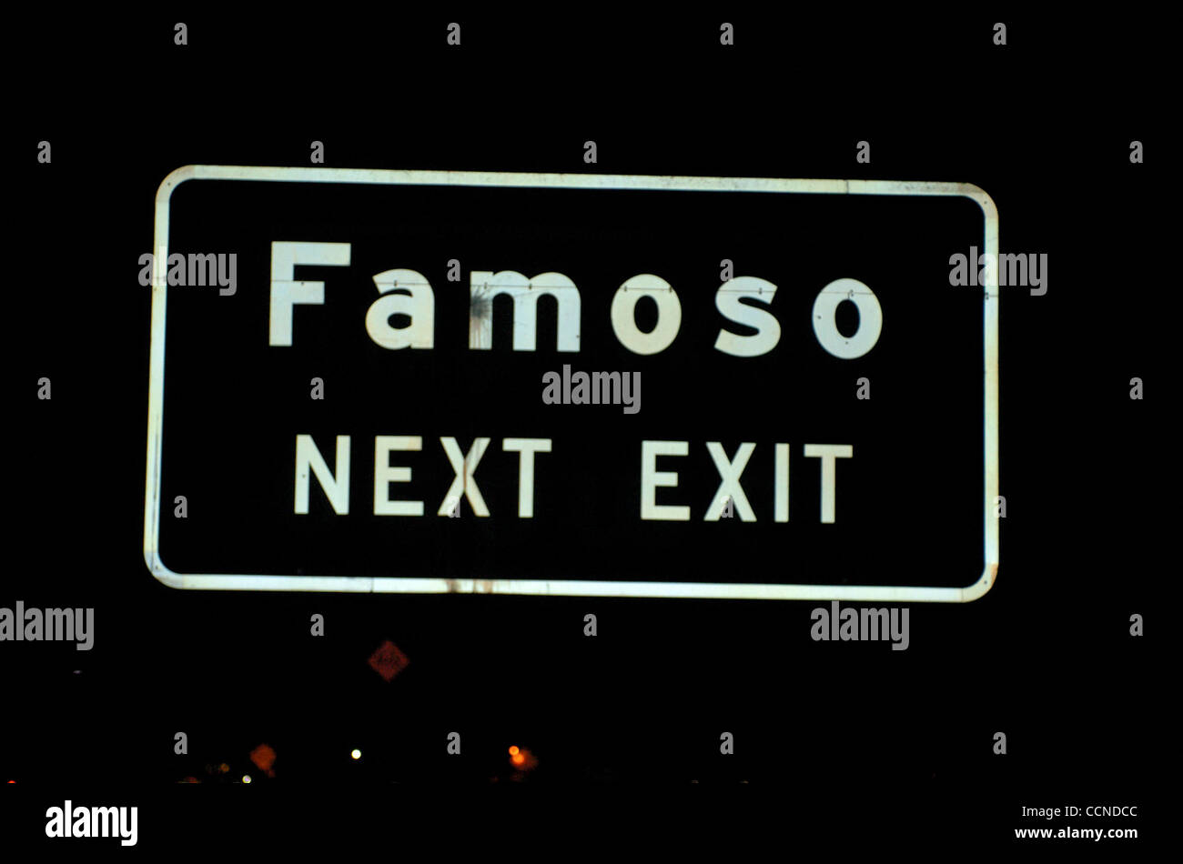 A road sign on US Highway 99 indicates that to be fame is available at ...