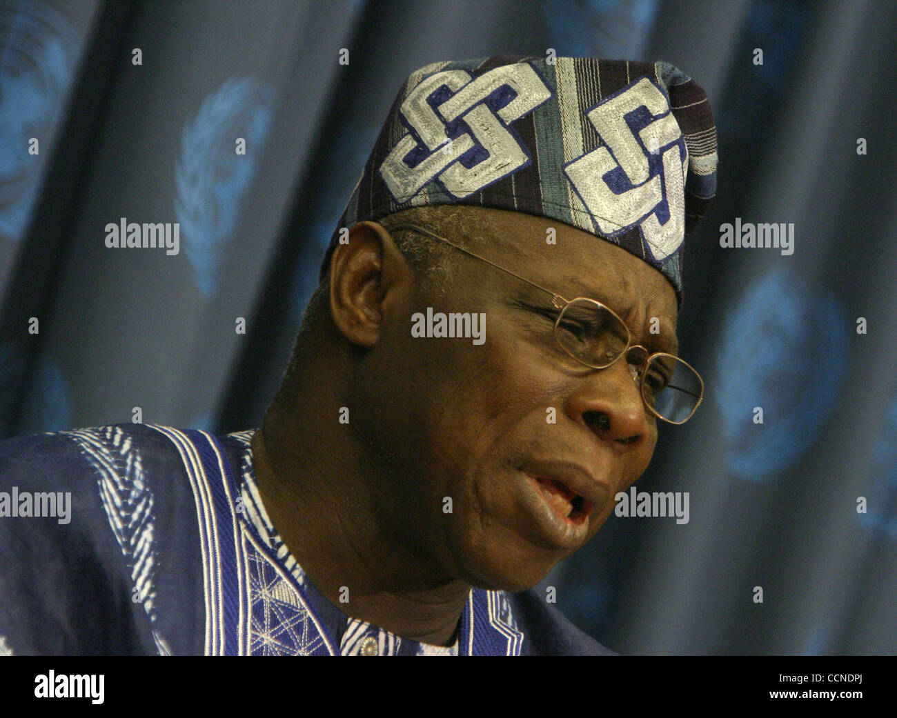 Sep 23, 2004; New York, NY, USA; President of Nigeria & Chairman of the ...