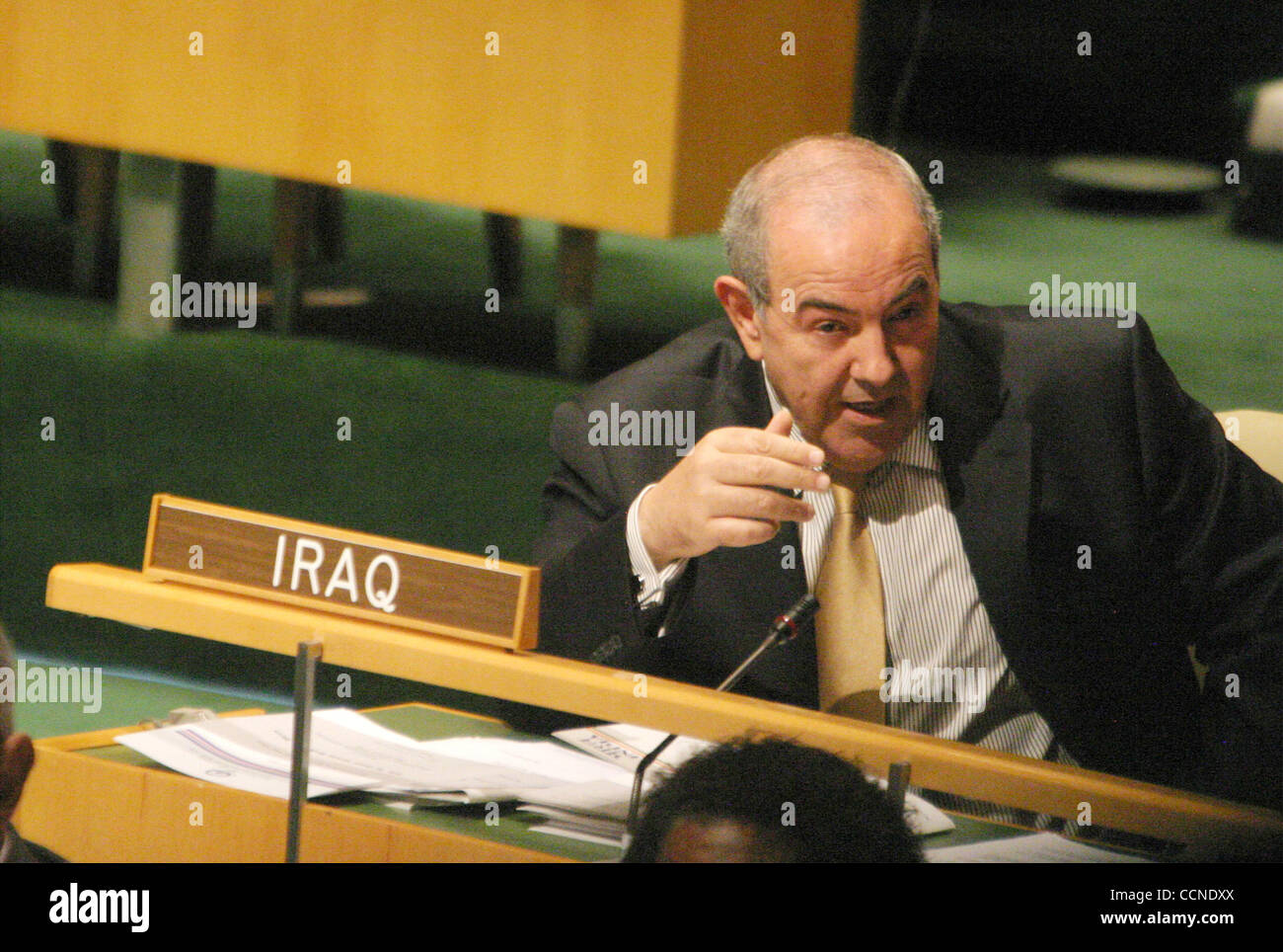 Sep 24, 2004; New York, NY, USA; Prime Minister of Iraq Dr. AYAD ALLAWI ...