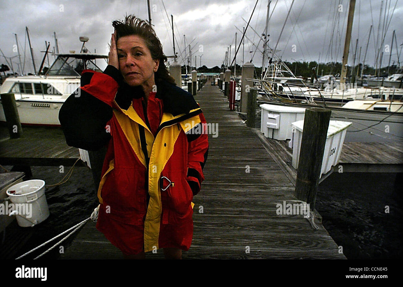 092604 cm hur a - TITUSVILLE - Patty Harmon (cq) begins to worry as she ...