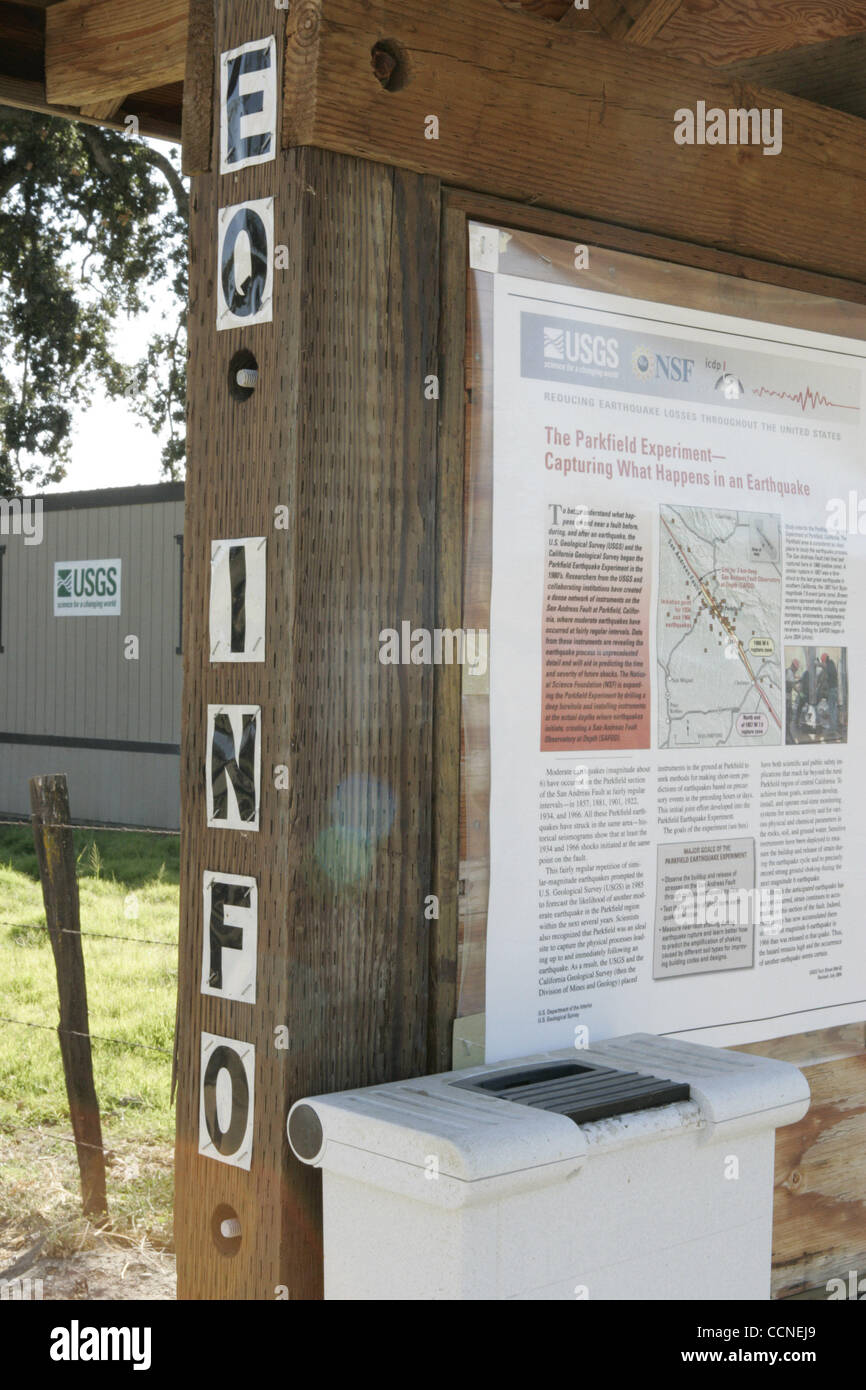 Parkfield, population 18, sits on top of the San Andreas Fault near ...
