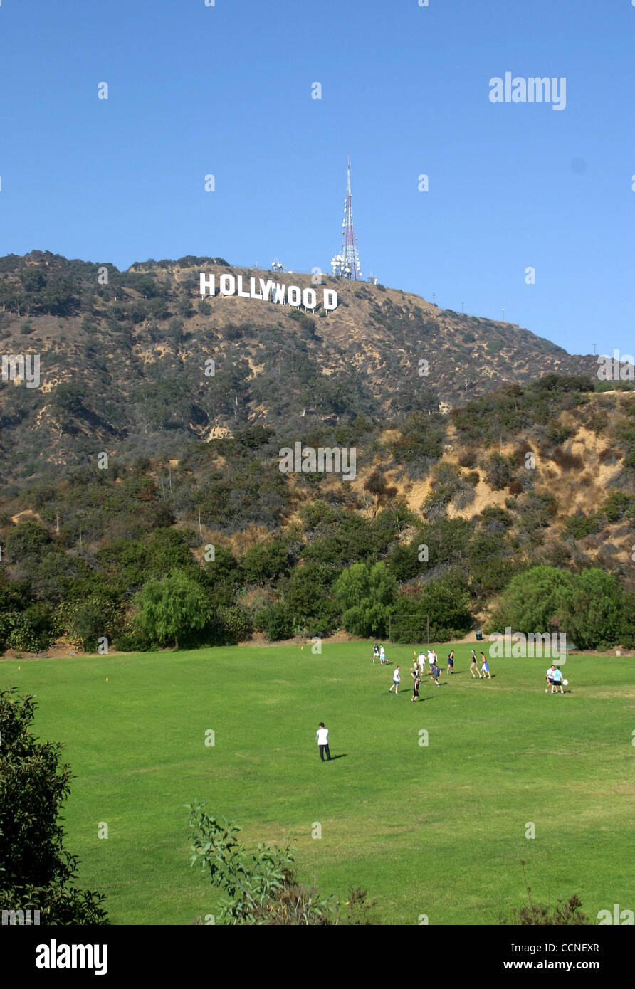 Oct 03, 2004; Los Angeles, CA, USA; The infamous Hollywood sign with a ...