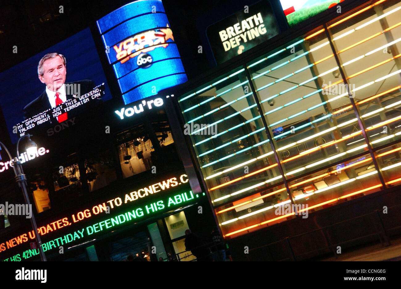 Oct 13, 2004; New York, NY, USA; The Third and Final Presidential ...