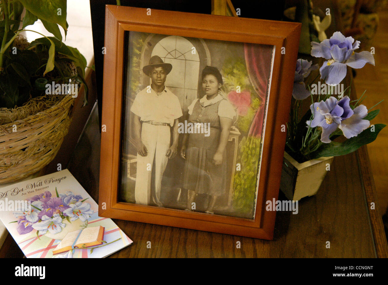 a phototograph from long ago, showing Romey Washington and wife Lizzie ...