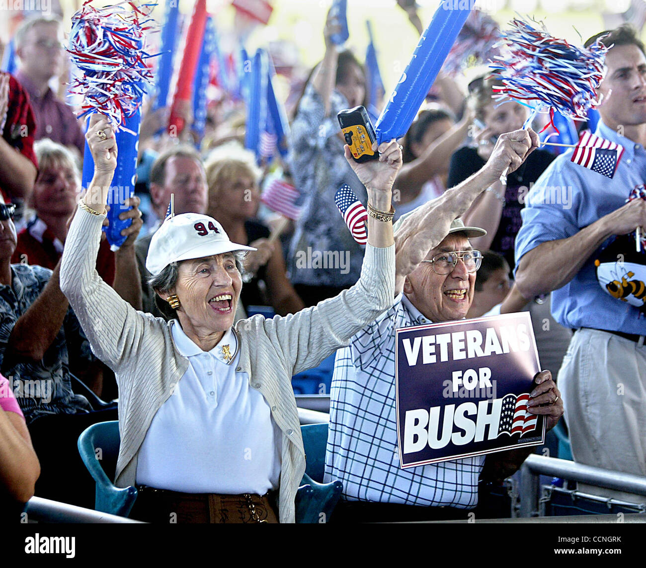 WEST PALM BEACH - Edward and Bella Miller of Boca Raton cheer and wave ...