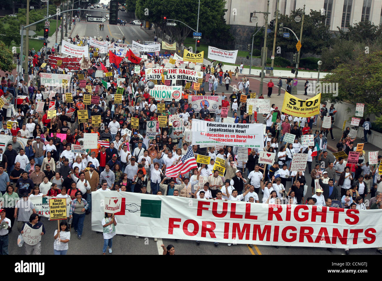 Oct 16, 2004; Los Angeles, CA, USA; Immigrants of all nationalities and ...