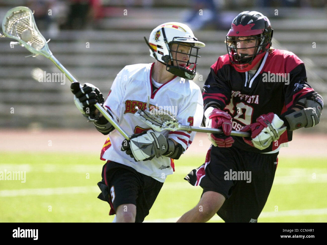 Berkeley High's #3 Eddie Rodman (left) tries to get past Monte Vista ...