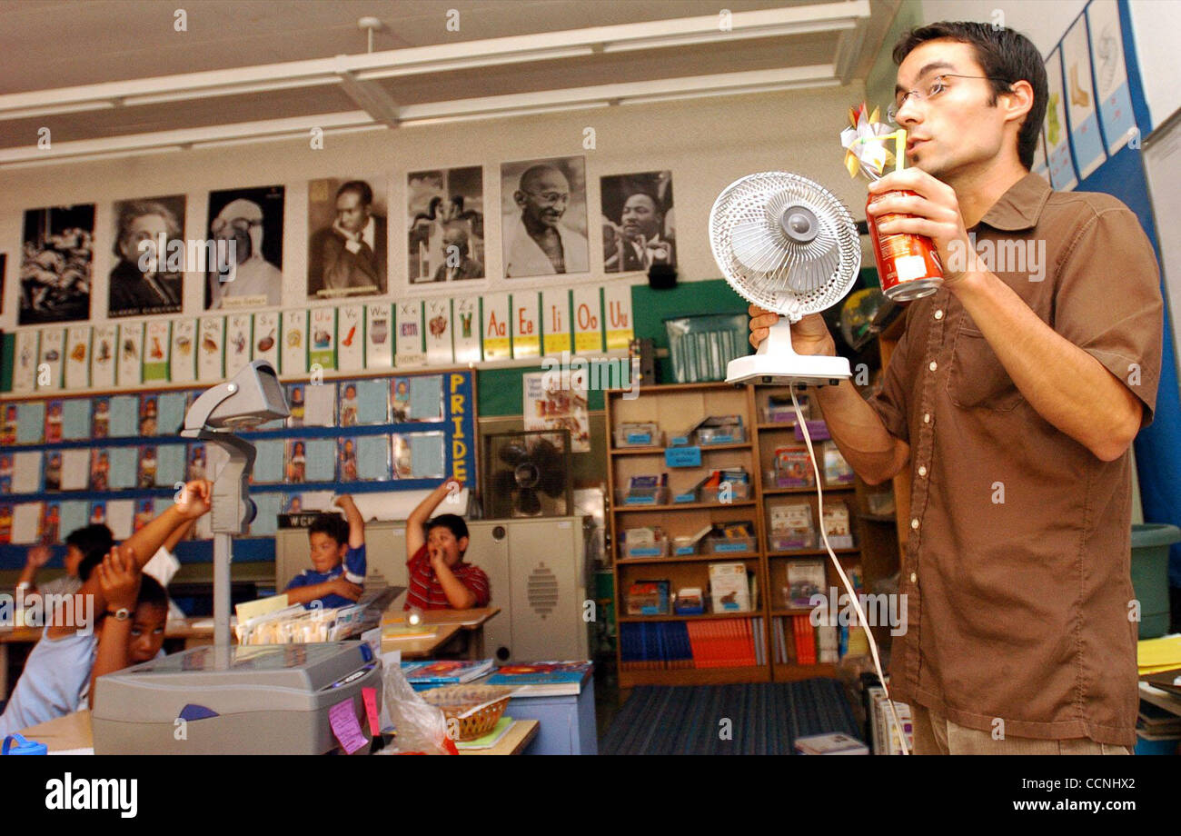 (right) Teacher Jacob Lawlor talks to the students about wind and ...