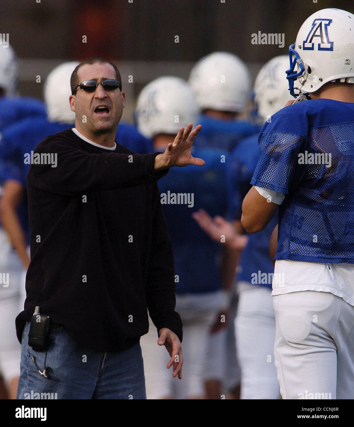 Dr. Doug Gardner, from Lafayette, chats with an Acalanes varsity ...